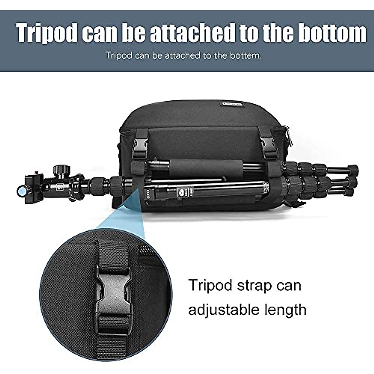 CADeN Camera Backpack, Waterproof Drone and Camera Bag for Canon Nikon Sony DSLR SLR Mirrorless, DJI Mavic, Air 2S, FPV Drone Backpack with 15.6'' Laptop Compartment & Tripod Holder