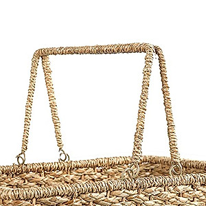 Creative Co-Op Woven Bankuan Rope Stair Basket with Handles, Natural