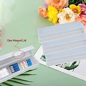 ZYUNMALL 4-Pack Plastic Storage Box, Rectangle storage Containers Box with Hinged Lid for Beads, Collecting Small Items, Jewelry, Game Pieces, Pens and Crafts