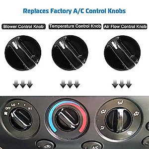 AC Climate Control nob Switch - Set of 3 - Replaces# 55905-0C010, 559050C010 - Fits Toyota Tundra 2000, 2001, 2002, 2003, 2004, 2005, 2006 - Air Conditioner Replacement Switch K001ACS