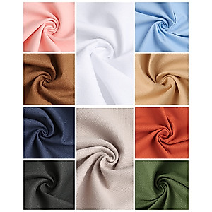 Caydo 10 Pieces Embroidery Fabric, Including 10 Colors Embroidery Cotton Fabric, 5 Colors Water-Soluble Pens, 7.9 by 7.9 Inch