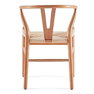 STARY Wood Wishbone Dining Room Chairs Mid Century Modern Wooden for Your Beach House, Fully Assembled, Nature - Set of 2