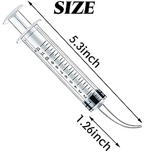 GXXMEI 15PCS 12ml/cc Dental Syringe with Curved Tip & Measurement Disposable Graduated Dental Irrigation Syringe for Oral Dental Care, Tonsil Stones Removing, Lab, Feed Small Pet