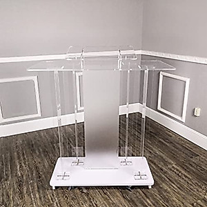 Fixturedisplays® Lighted Led Podium Acrylic Pulpit Wood Deluxe Lectern 39.4 X 17.7 X 43" Churches Synagogue Temple Event Debate 21061