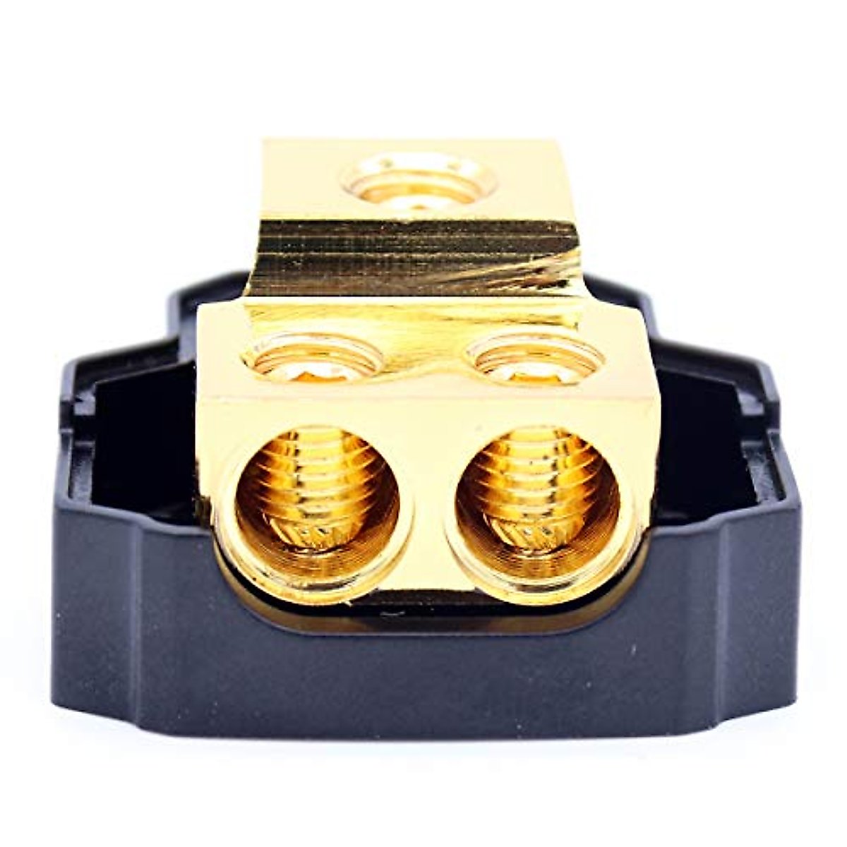 magic source 1pcs Power Distribution Block 0/2/4 Gauge in 4/8 Gauge Out 2-Way Amp Copper Ground Block Distribution for Car Audio Splitter