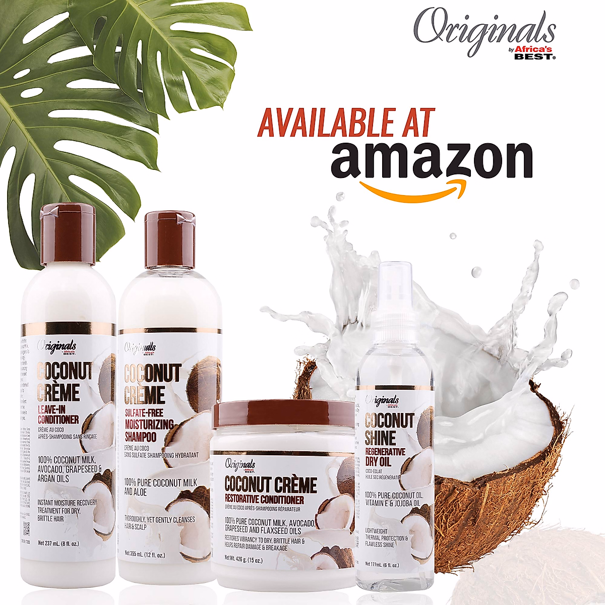 Africa's Best Originals by Crème Restorative Hair Conditioner Restores Vibrancy to Dry Brittle Hair Repairs Damage and Breakage 15 oz, green, coconut, 1 Count