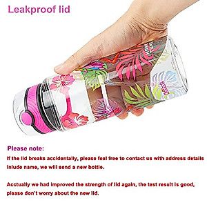 Cute Water Bottle for School Kids Girls, BPA FREE Tritan & Leak Proof & Easy Clean & Carry Handle, 23oz/ 680ml - Flamingo