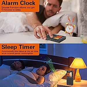 Maoye AM/FM Weather Alert Radio Portable Transistor NOAA Radio with Best Reception Operated by 2 AAA Batteries Big Digital Screen Stereo Earphone Jack Time Setting Pocket Radio (Black)