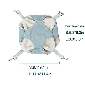 ABLAZEZAI Small Animals Hanging Hammock for Hamster, Sugar Glider Warm Bed House, Double Bunkbed Cage for Guinea Pig, Small Pet Cage for ChinchillaSquirrel Ferret Hedgehog