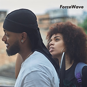 Velvet Durag for Men Wave Cap Velvet Dorag for Men Women 360 Wave (Black)