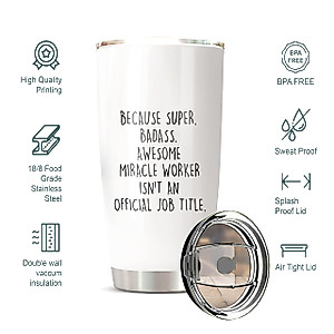 CHICKOR Personalized Tumbler, Chaos Coordinator Tumbler Because Super Badass 20 Oz Stainless Steel Tumbler Cup With Lid, Double Wall Vacuum Insulated Tumblers Coffee Travel Mug