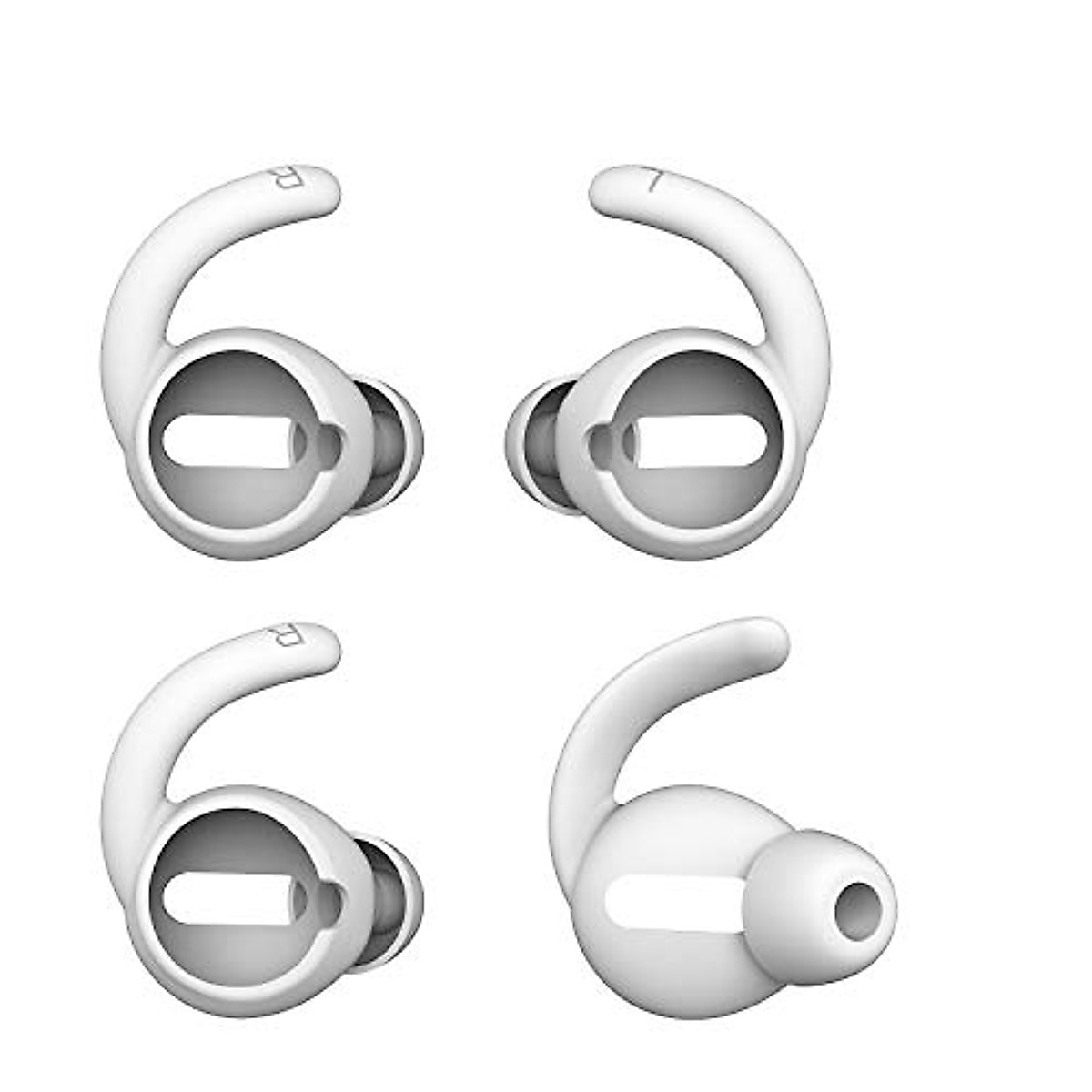 Anti-Slip Earhooks Soft Silicone Skin Compatible with Apple Airpods 2 & 1 Lightweight Sound Quality Enhancement for Headphones Outdoor Activities in-Ear EarHook 2 Pairs White