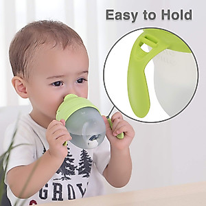 Weighted Straw Sippy Cup Conversion Kit, Compatible for Comotomo Baby Bottle, 5 Ounce and 8 Ounce (2 Packs, Green)