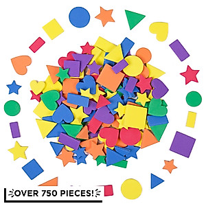 Horizon Group USA Assorted Self Adhesive Foam Shapes, Stick-On Craft Shapes, Arts & Craft Materials for Home or School, Art Class Supplies, Craft Supplies for Kids and Adults Ages 6, 7, 8, 9