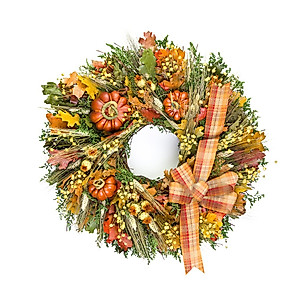 Fall Fabric Ribbons Thanksgiving Decor Ribbons Brown Orange Plaid Burlap Linen Ribbons for Thanksgiving Autumn Party Hanging Decoration Gift Wrapping Indoor Outdoor Craft Supplies, 2.5 Inch * 10 Yards