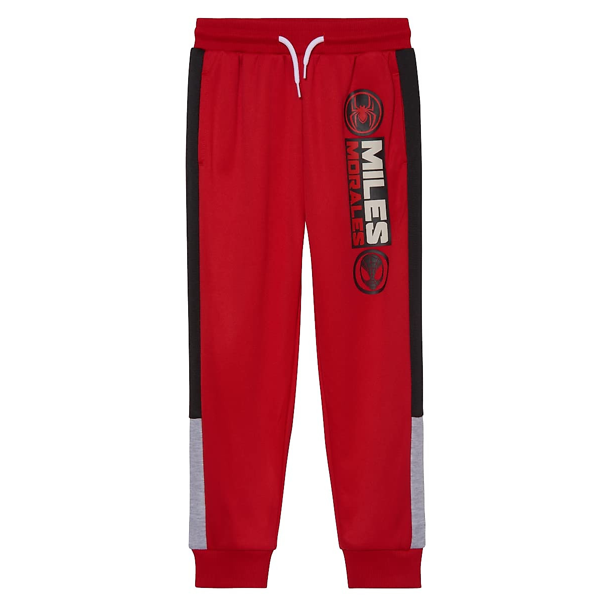 Marvel Spider-Man Boys 3-Piece Fleece Pants Sets, Spiderman Zip-Up Hoodies, T-Shirts, and Pants Sets for Boys (Miles Morales Red, 5/6)