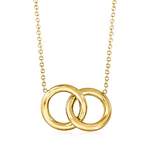 Ross-Simons Italian 14kt Yellow Gold Interlocking Circle Necklace. 16 inches