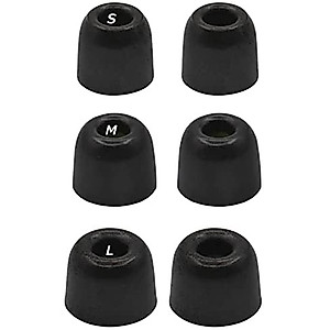 BLLQ Memory Foam Ear Tips Compatible with Sony WF-1000XM5 Replacement Ear Tips, Perfect Noise Cancellation, Fit in Case, S/M/L 6 Pairs Foam Tips Black (Foam XM5B6P)