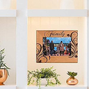 Griffco Supply Family Natural Wood Engaved Picture Frame (5x7 Horizontal)