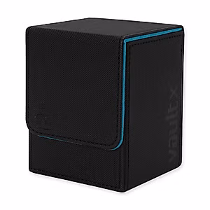 Vault X Premium Exo-Tec Trading Card Deck Box - Large Size for 80+ Sleeved Cards - PVC Free Card Holder for TCG (Electric Blue)
