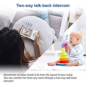 VTech VM923 Baby Monitor, 2.8” Screen, Pan-Tilt-Zoom, 1000ft Long Range, Night Vision, 2-Way Audio, Temperature Sensor, Lullabies, Secure Transmission No WiFi