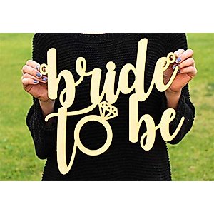 Bride to Be Wooden Chair Sign - Size 12 inches wide – Gifts for Bride, Bridal Shower Chair Decorations, Photo Prop, Bride to Be Signs for Bridal Shower, Engaged, Event - Made by Lavender Dots Design