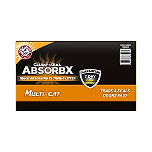 Arm & Hammer Clump & Seal AbsorbX Lightweight Quick Absorbing Scented Multi-Cat Clumping Cat Litter, 18 lb, Small