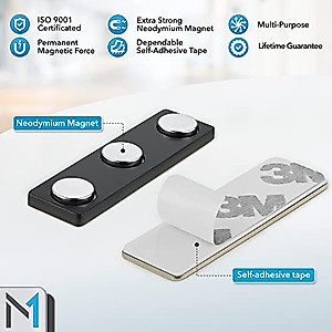 Mata1-USA Name Tag Magnets (3 Badge Holder Magnets, 1.75 x 0.5 inches), Name Tag Magnet Backs w/ 3 Extra-Strong Neodymium Magnets for ID Badge Holders