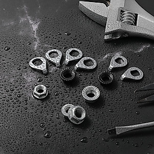 Yolev 6PCS Bike Wheel Axle Nut and Safety Washer Kit Bicycle Hub Flanged Axle Nut Steel Flange Nuts Wheel for Front and Rear Bike Wheel Mountain Road