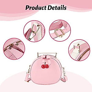 SUKUTU Women Cute Cherry Tote Handbag Girls Small Circle Round Crossbody Shoulder Bag Clutch Purse