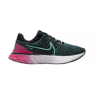 Nike Women's React Infinity Run Fk 3 Running Trainers Dd3024 Shoes, Black/Dynamic Turquoise/Pink P, 8.5