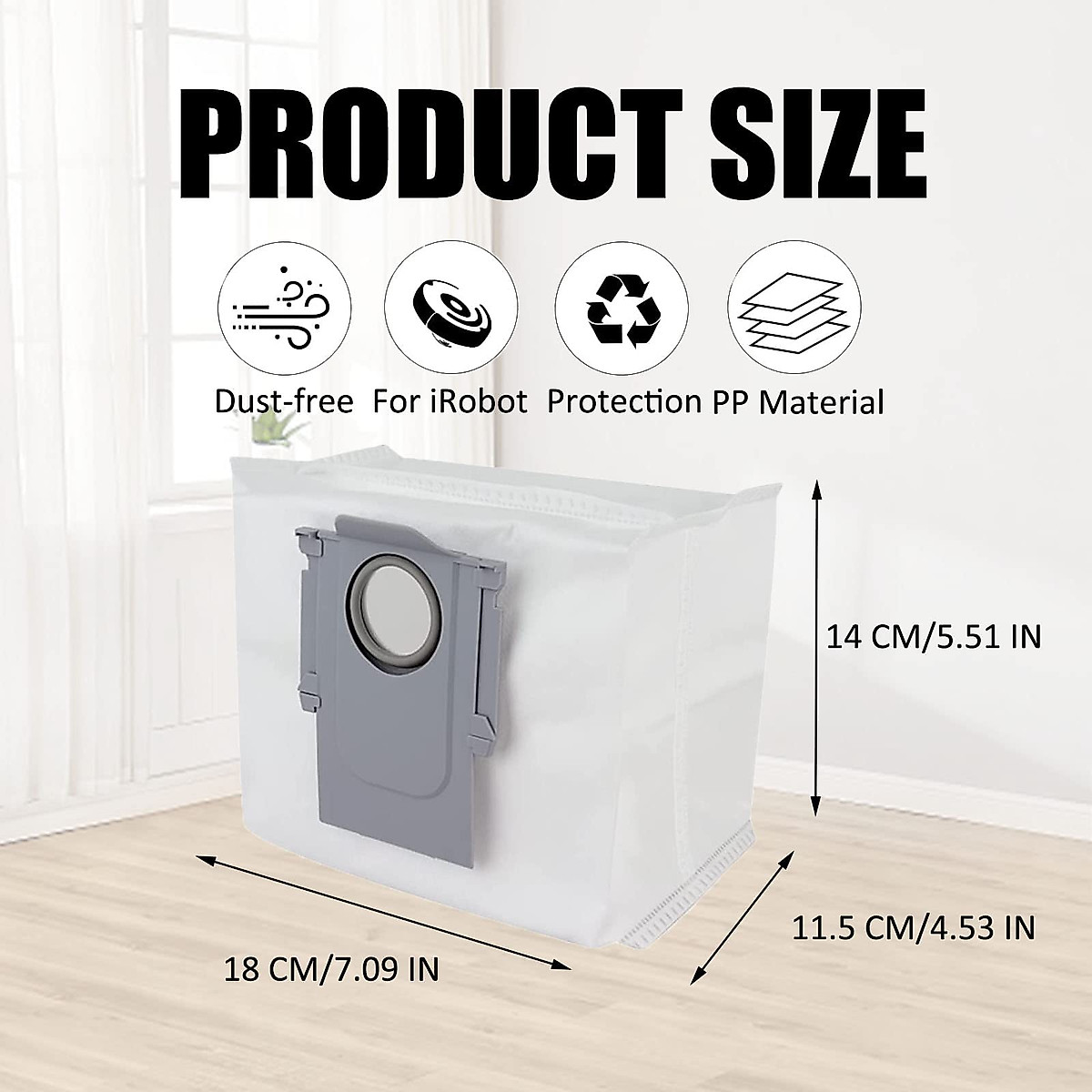 10 Pcs Roborock S7 Maxv Ultra Dust Bags, Roborock Dust Bag Reusable Compatible w/Roborock Q5/Q5+/Q7/Q7+/Q7 Max+/S7 MAXV/T8/G10S/G10SPRO Vacuum Self-Empty Dock, Troborock S7 Pro Ultra Accessories