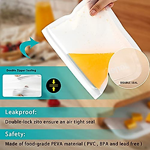 Reusable Storage Bags,10 Pack Reusable Food Container Bags Sets BPA Free Freezer Bags,2 Food Storage Gallon Bags,4 Leakproof Sandwich Bags and 4 Kids Snack Bags,Resealable Silicone for Meat Fruit