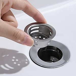 4 Packs Bathroom Sink Strainer 1.8" Top / 1.3" Hair Catcher, Utility Drain Screen Replacement Basket, WINDALY Sink Drains Small, Stainless Steel, for Standard Bathroom Sink (Bathroom Sink Strainer)