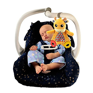 teytoy 2 Pcs Crinkle Toys for Baby with Teether, Baby Teething Sensory Toys Newborn Bib Saliva Soother Towel, Soft Snuggle Sleeping Security Blanket for Unisex Babies 0-36 Months Gifts(Owl and Deer)