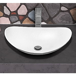 Monarch Abode 19086 Hand Hammered Classic White Harbor Vessel Bathroom Sink (19 inches)