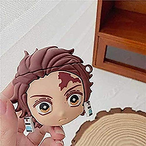 Pnakqil Japan Anime 3D Demon Slayer Hashibira Inosuke Kamado Tanjirou Bluetooth Wireless Earphone Case for Apple AirPods pro airpods Accessories (for AirPods Pro,Kamado)