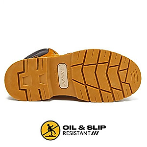 HI-TEC Axel Steel Toe Waterproof Work Boots for Men, Slip Resistant Industrial & Construction Boots with Safety Toe, 7 Inch - Tan, 15 Extra Wide