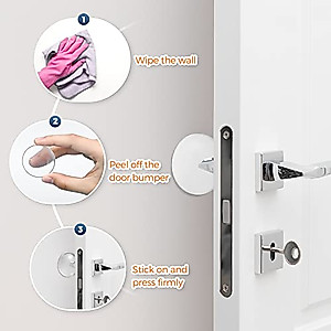 Ravinte Door Stopper Wall Protector 1.57" (12 PCS) Door Bumpers for Walls Self Adhesive Door Handle Bumpers for Kitchen Cabinets (White)