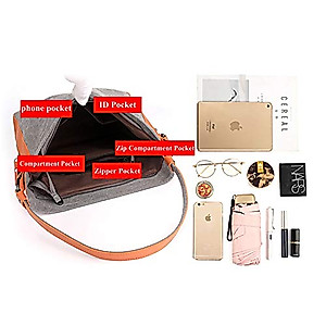 Women's Vintage Canvas Shoulder Work Tote Purse Hobo Bags Handbag Crossbody Bag (Brown)