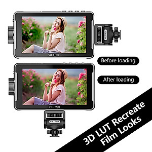 VILTROX 5.5 Inch 1200nits 4K 10bit HDMI Field Monitor, Touchscreen 3D LUT Portable Video Field Monitor Kit with Battery, On-Camera RGB Parade Histogram Waveform Focus Assist Monitor (DC-550 Pro)