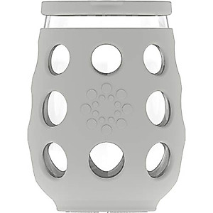 Lifefactory Wine Glass with Wine Covers and Protective Silicone Sleeve, 4 Count (Pack of 1), Carbon, Dusty Purple, Aqua Teal, Stone Gray