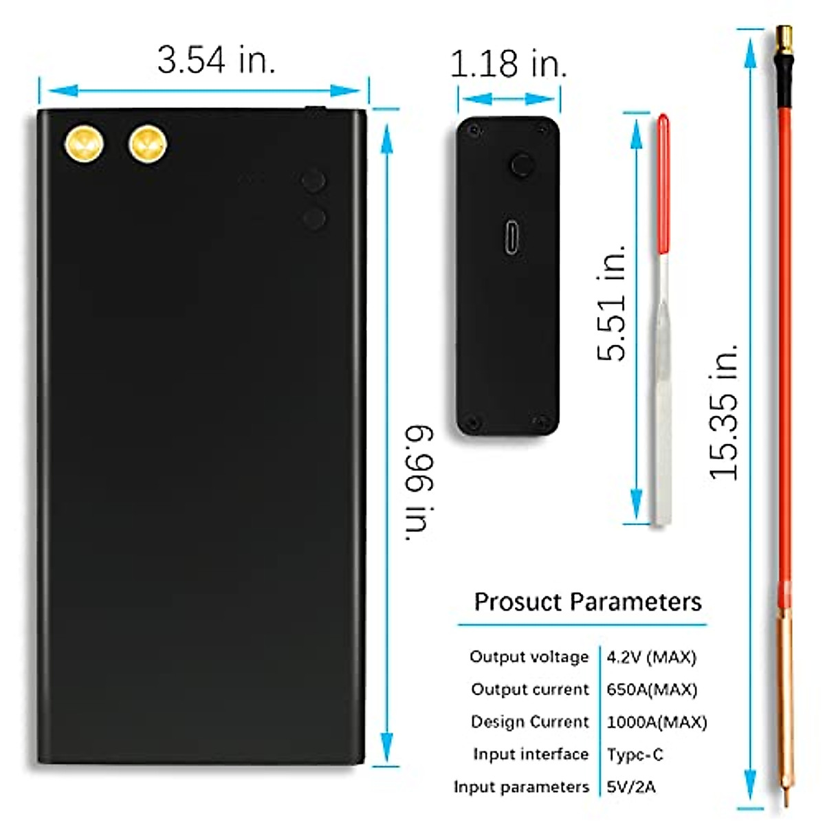 Spot Welder Rechargeable Upgraded Enhanced Spot Welding Machine 6700Mah Battery for Energy Storage Protable Spot Welding Equipment with USB Fast Charging