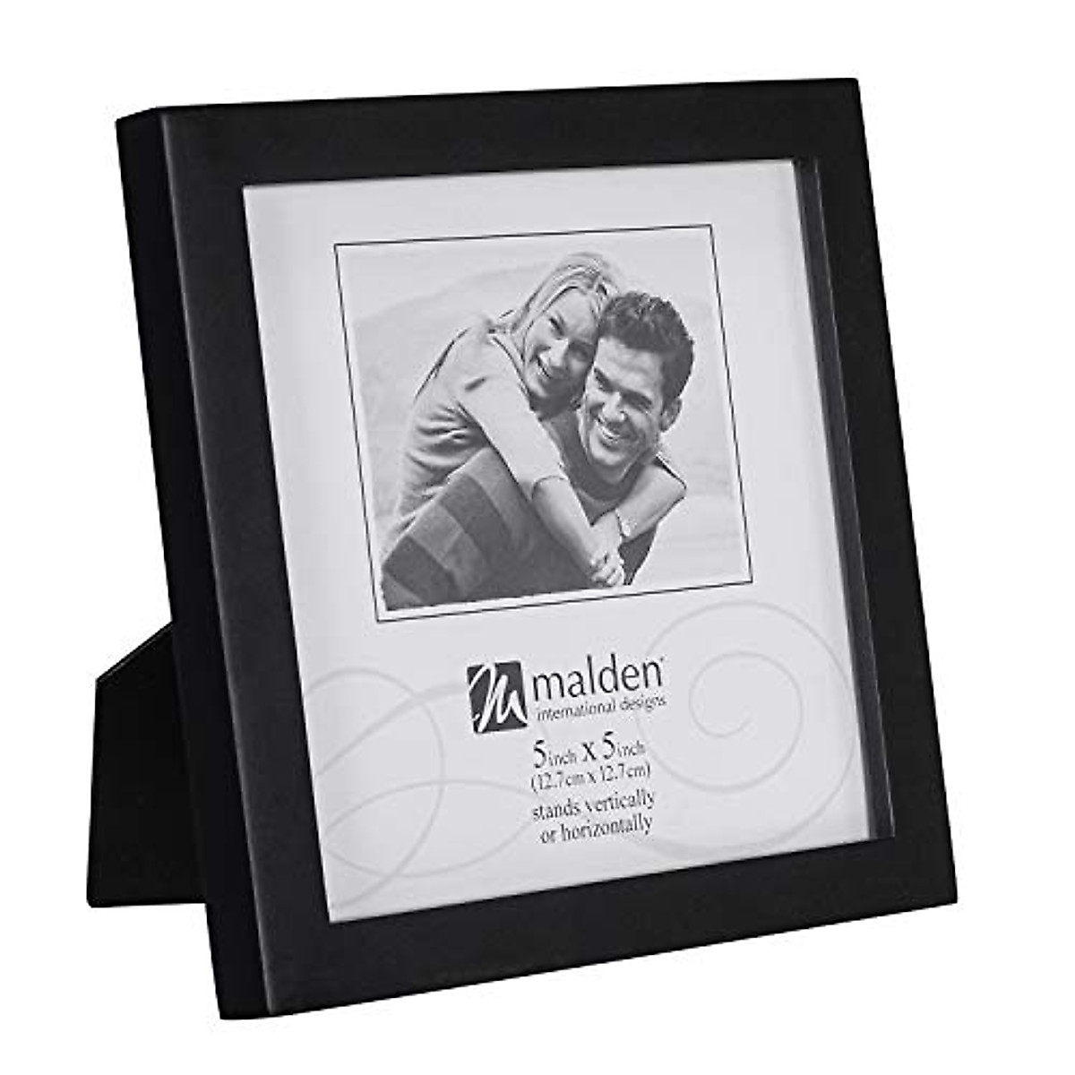 Malden International Designs Black Concept Wood Picture Frame, 5x5, Black