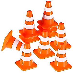 Gadpiparty Pre Rolled Cones 10 Pcs Miniature Traffic Cones Road Construction Cones Kids Traffic Signs Toys Children Educational Learning Toys Sand Table Ornaments Street Signs