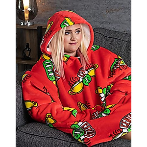 Friends Central Perk Vuddie Oversized Blanket Hoodie Women Ladies Red Fleece One Size