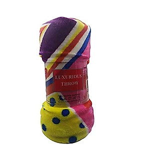 Décor&More Amor Eterno Be Mine Love Collection Heart Ultra Plush Throw Blanket (50" x 60") - Neon Hearts