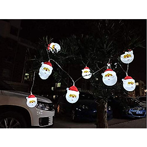 Santa Claus Shape String Lights, Indoor & Outdoor Christmas Tree Patio Gardens Home Party Decoration (1.5M, White)
