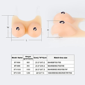 ONEFENG Silicone Breast Form Crossdressing Fake Boobs for Crossdresser Transgender Cosplay