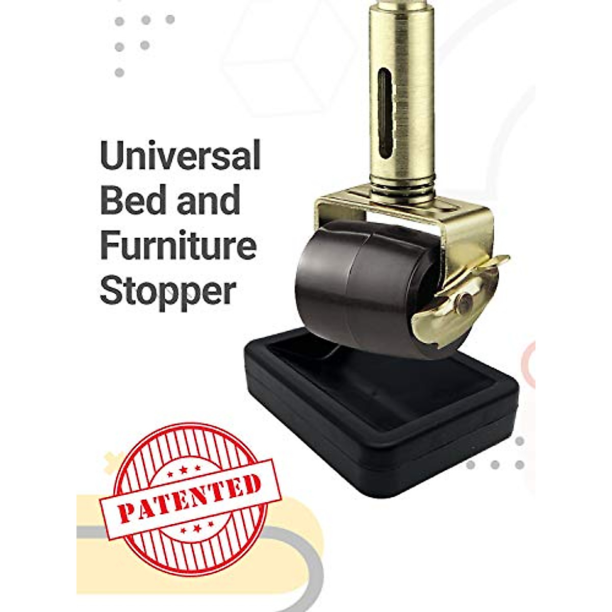 SlipToGrip Bed and Furniture Stopper - Bed Frame Wheel Stoppers - Bed Wheel Stopper - Caster Wheel Stoppers - Furniture Wheel Stoppers Fit All Wheels of Furniture, Sofa, Bed, Chairs (4, Black)